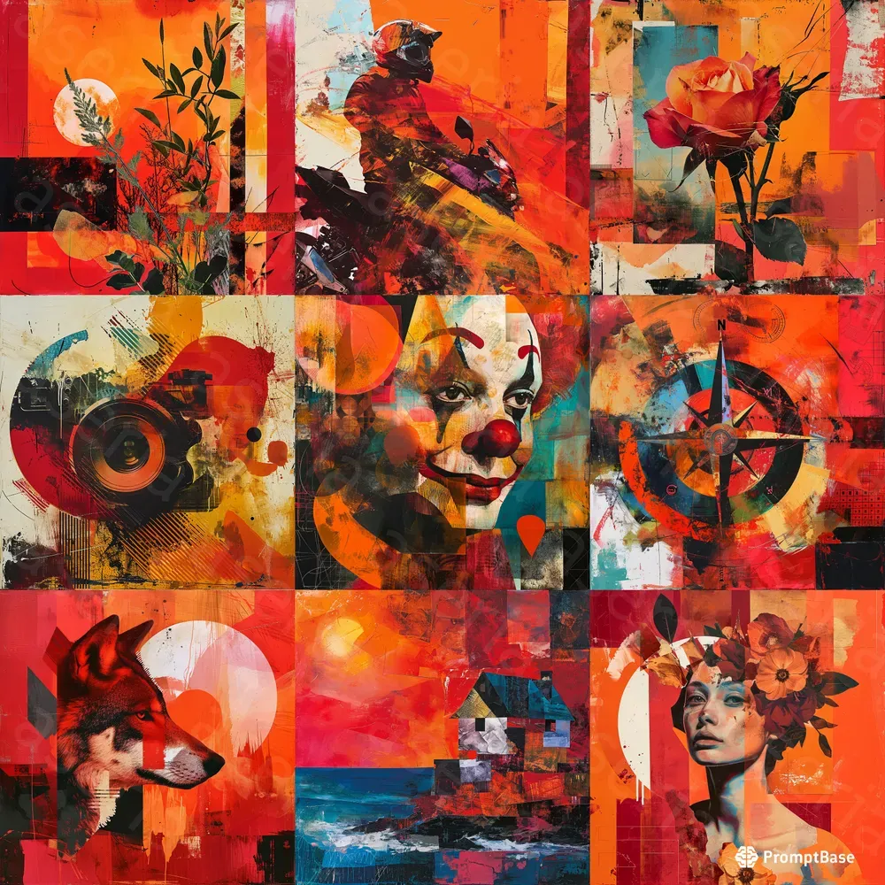 Chaotic Geometry Collages Midjourney Prompt | PromptBase