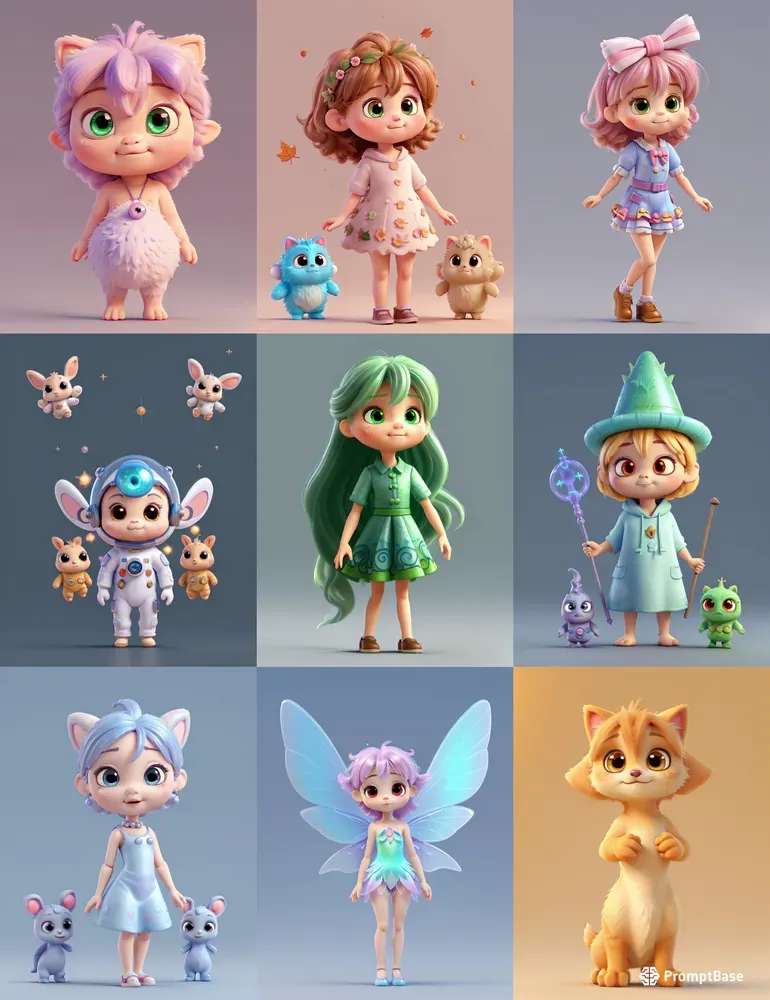 Cute Little Characters Midjourney Prompt | PromptBase