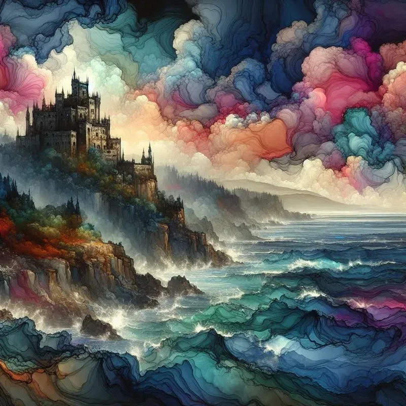 Alcohol Ink Style Art DALL·E Prompt | PromptBase