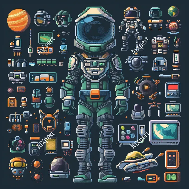 8bit Pixel Art Sprite Sheets Midjourney Prompt | PromptBase