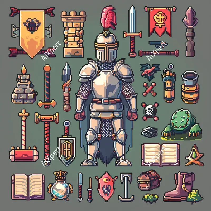 8bit Pixel Art Sprite Sheets Midjourney Prompt | PromptBase