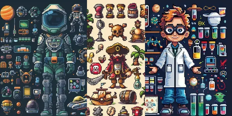 8bit Pixel Art Sprite Sheets Midjourney Prompt | PromptBase