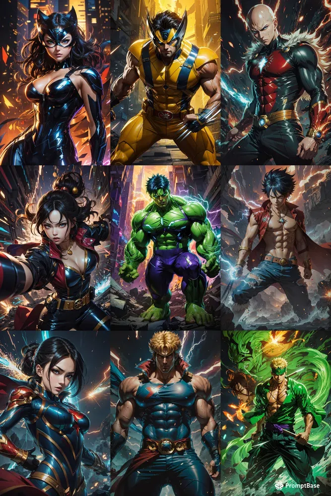 Strong Anime Characters Posters Design Leonardo Ai Prompt | PromptBase
