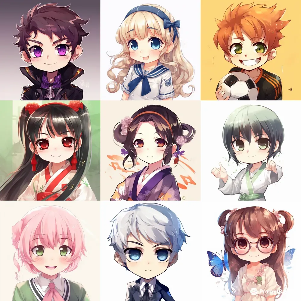 Cute Anime Chibi Character Portrait NFT Midjourney Prompt | PromptBase