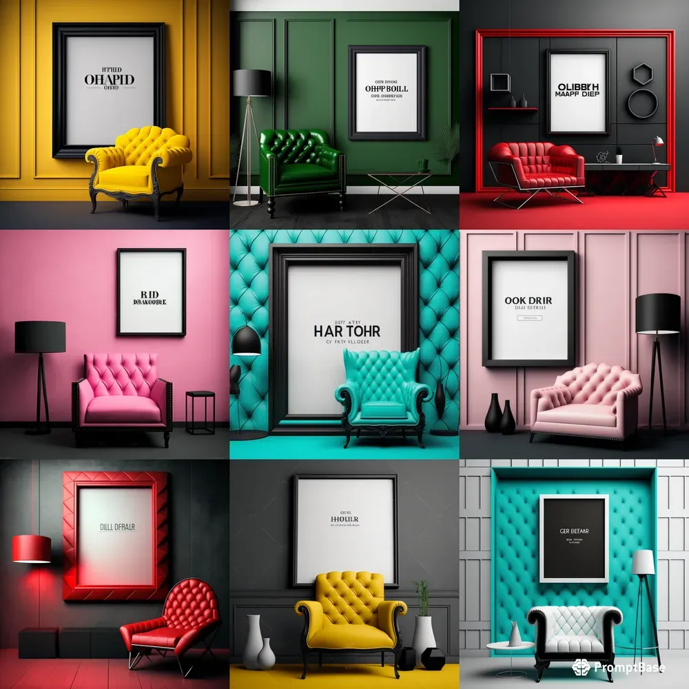 Elegant One-color Wall Art Mockups Midjourney Prompt | PromptBase