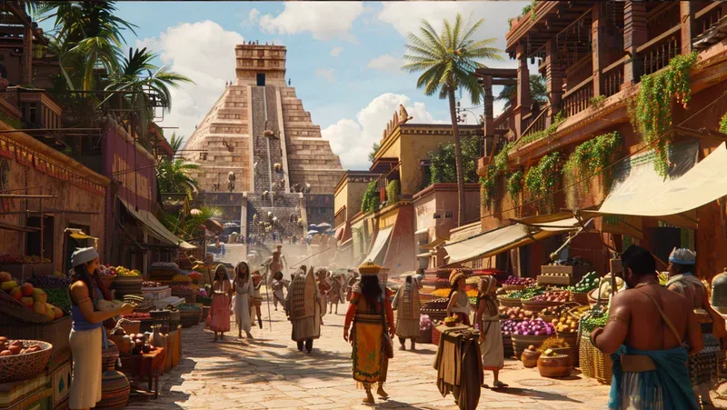 Ancient Aztec Cities Midjourney Prompt | PromptBase