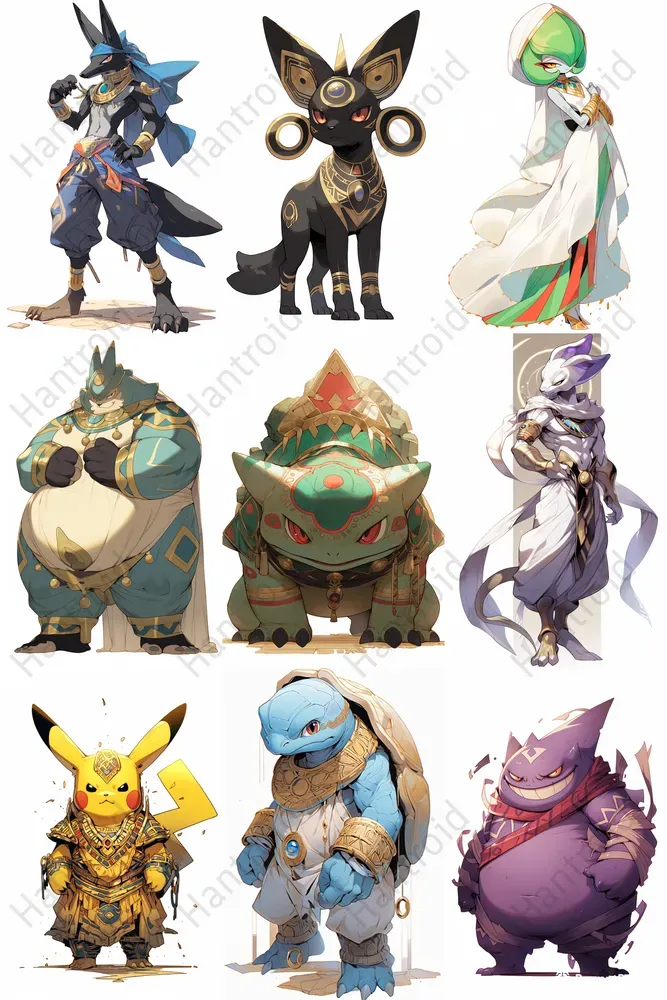 Pharaoh Fusion Pokemon Midjourney Prompt | PromptBase