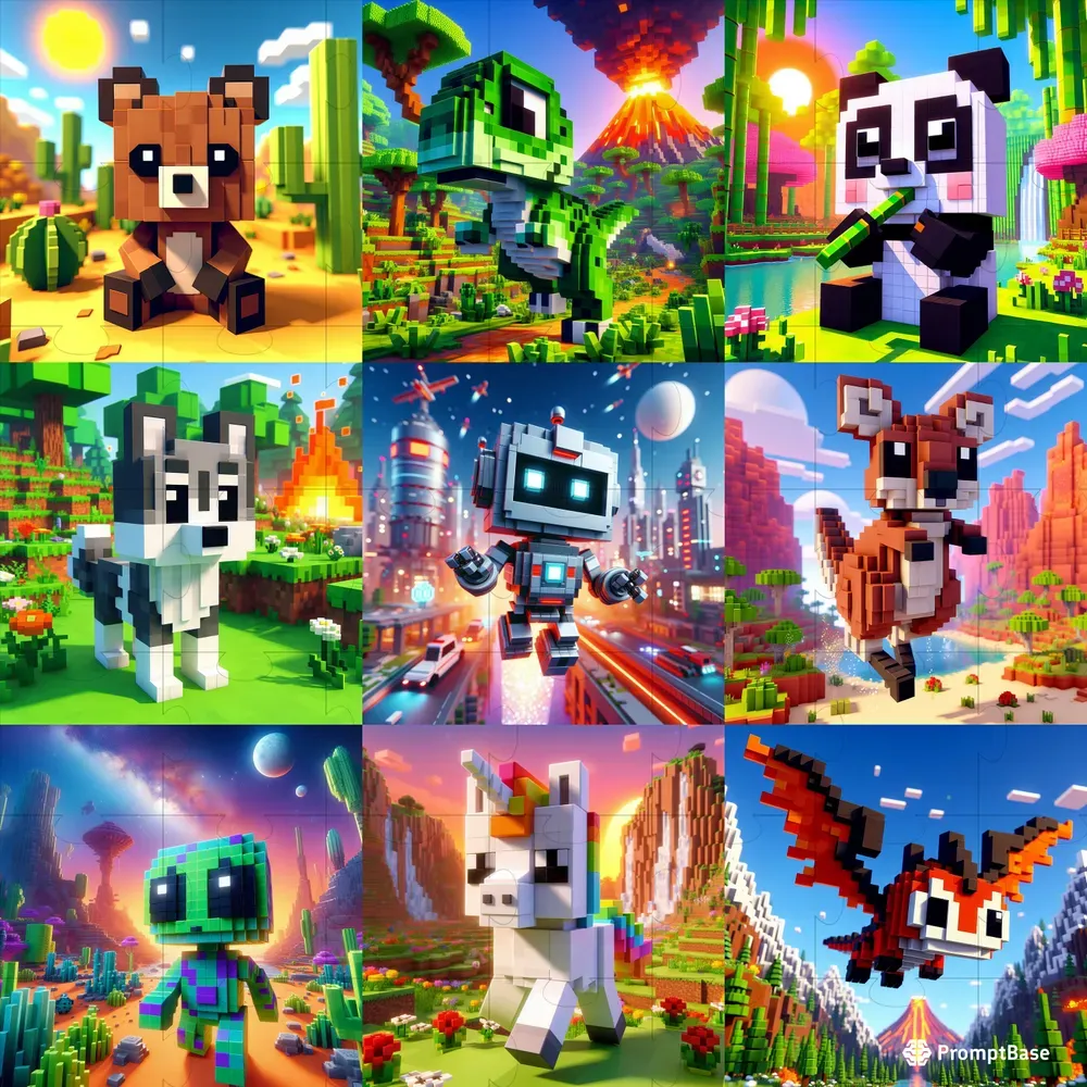 Minecraft Blocky Characters DALL·E Prompt | PromptBase