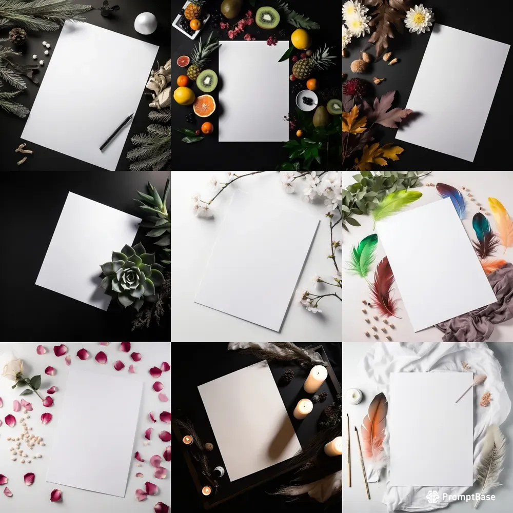 Blank A4 Sheet Mockups Midjourney Prompt Promptbase
