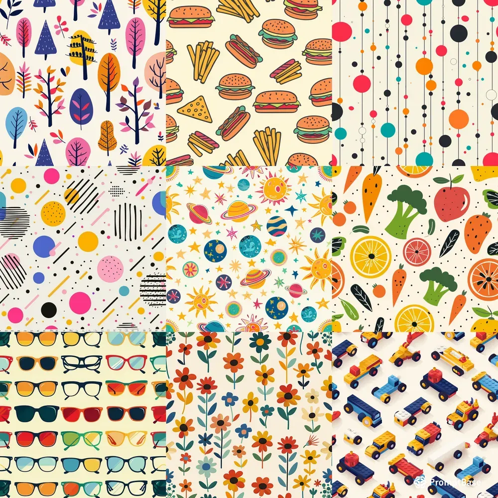 Repeated Any Motif Color Patterns Midjourney Prompt | PromptBase