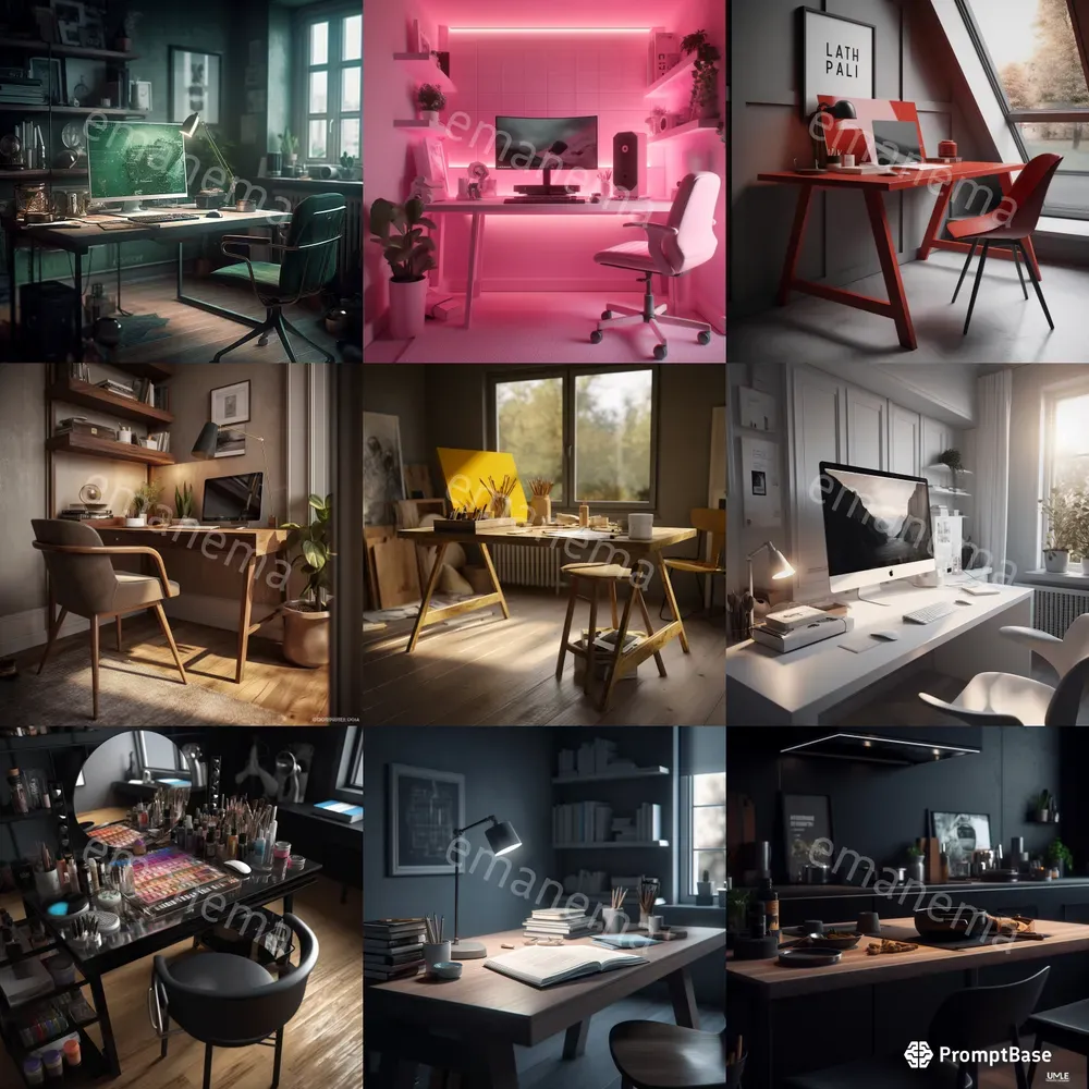 Desks And Home Designs Midjourney Prompt | PromptBase