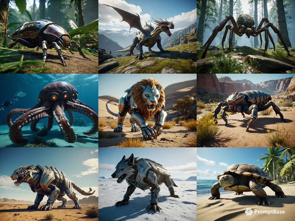 Giant Alien Armored Monsters In Unreal Leonardo Ai Prompt | PromptBase