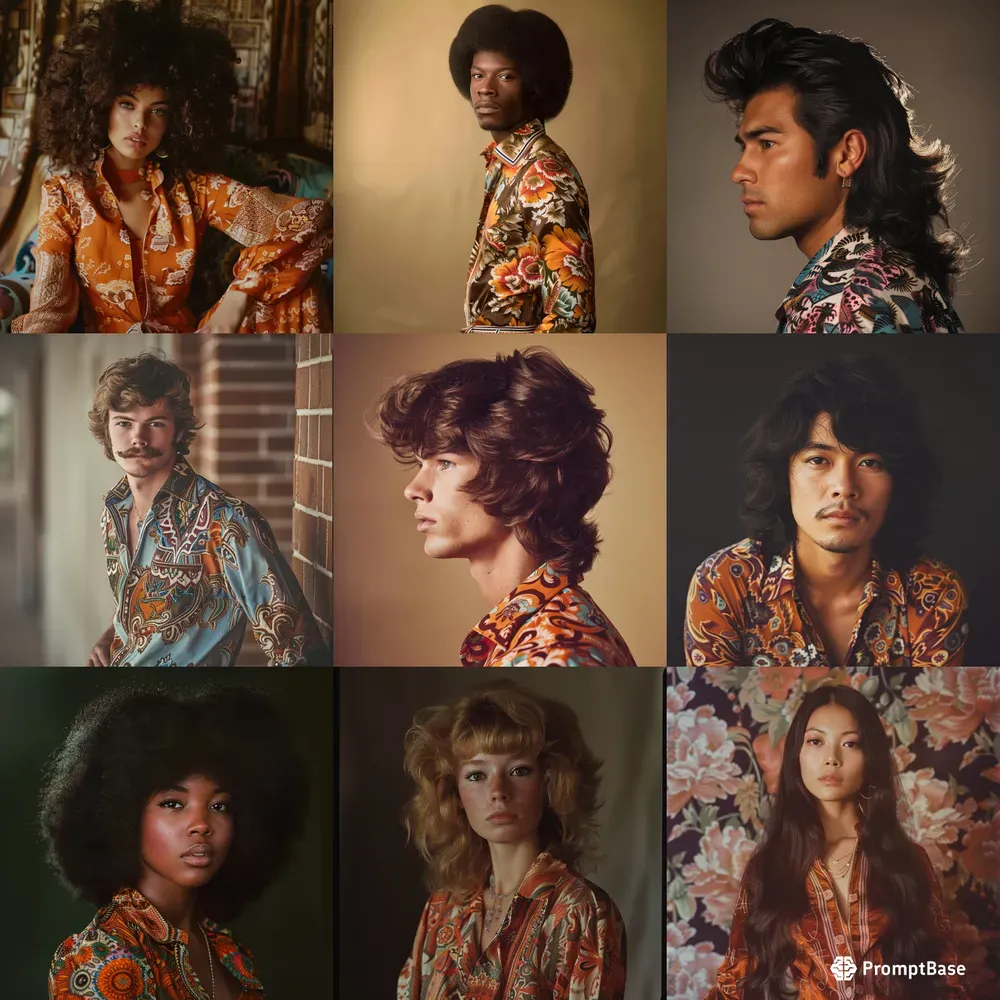 1970 Iconic Portrait Photographs Midjourney Prompt | PromptBase