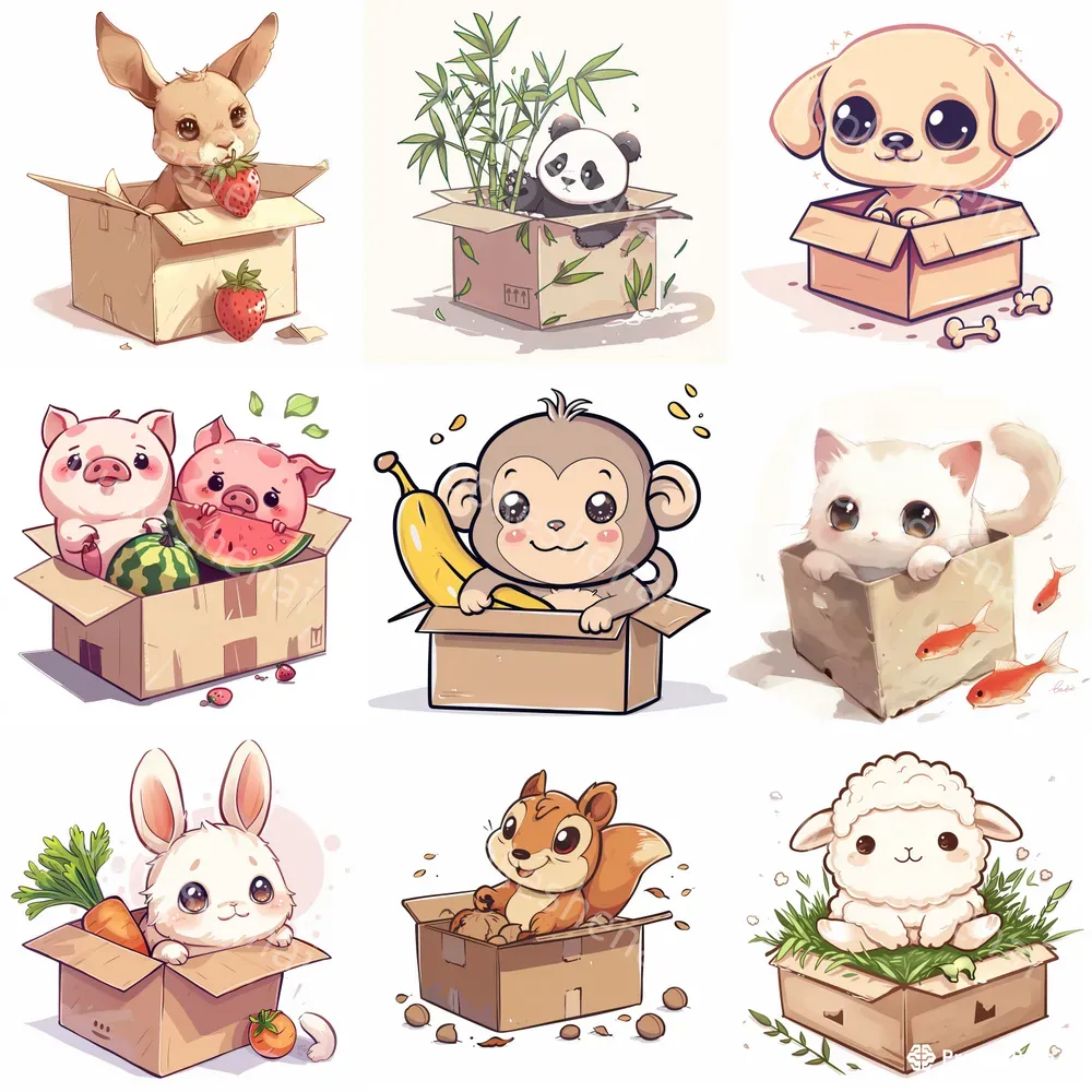 Kawaii Animal Food Companion Art Midjourney Prompt | PromptBase