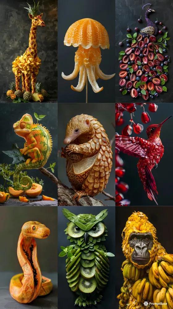 Fruit Animal Combinations Midjourney Prompt | PromptBase