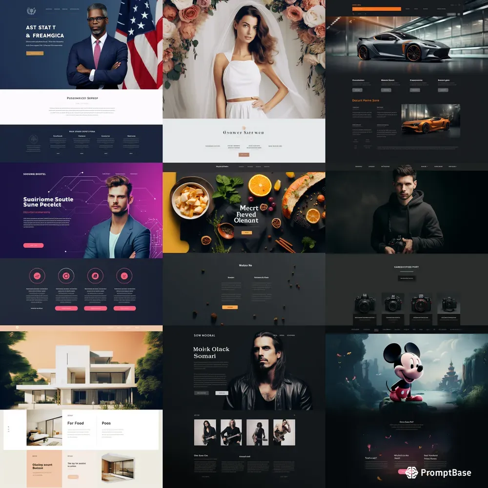 Template Website Portfolios Midjourney Prompt | PromptBase