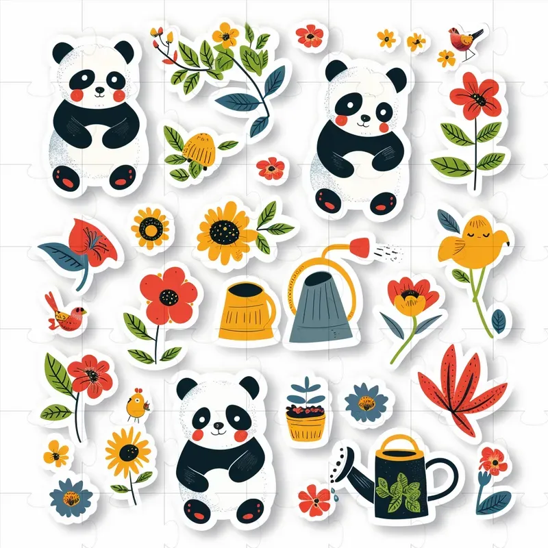Cute Cartoon Sticker Sheets Midjourney Prompt | PromptBase