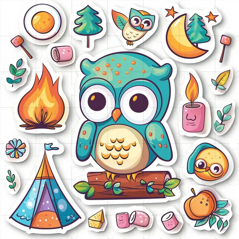 Cute Cartoon Sticker Sheets Midjourney Prompt | PromptBase