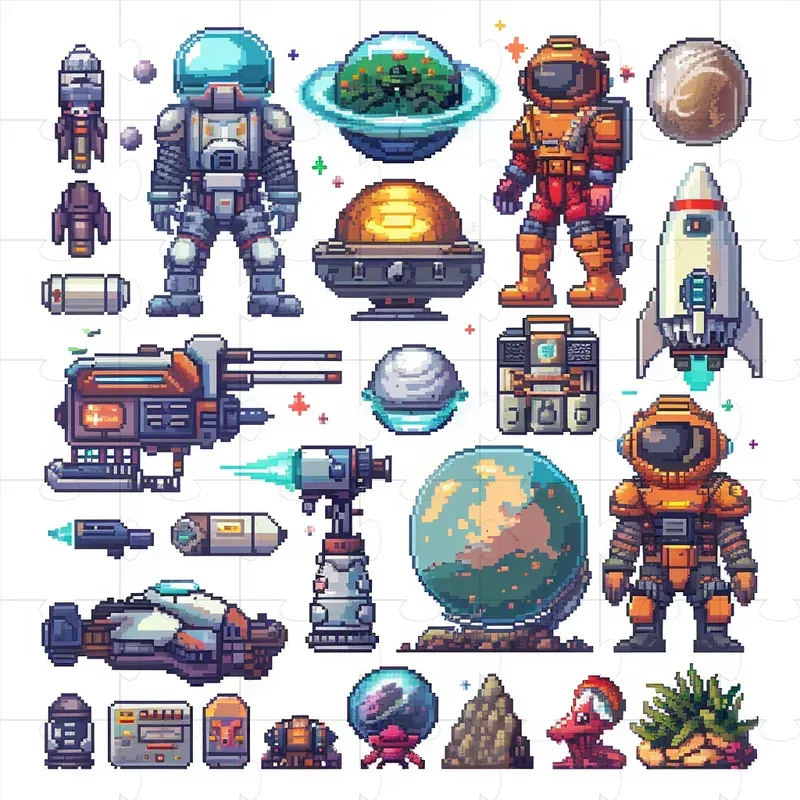 8bit Pixel Art Spritesheets Midjourney Prompt | PromptBase