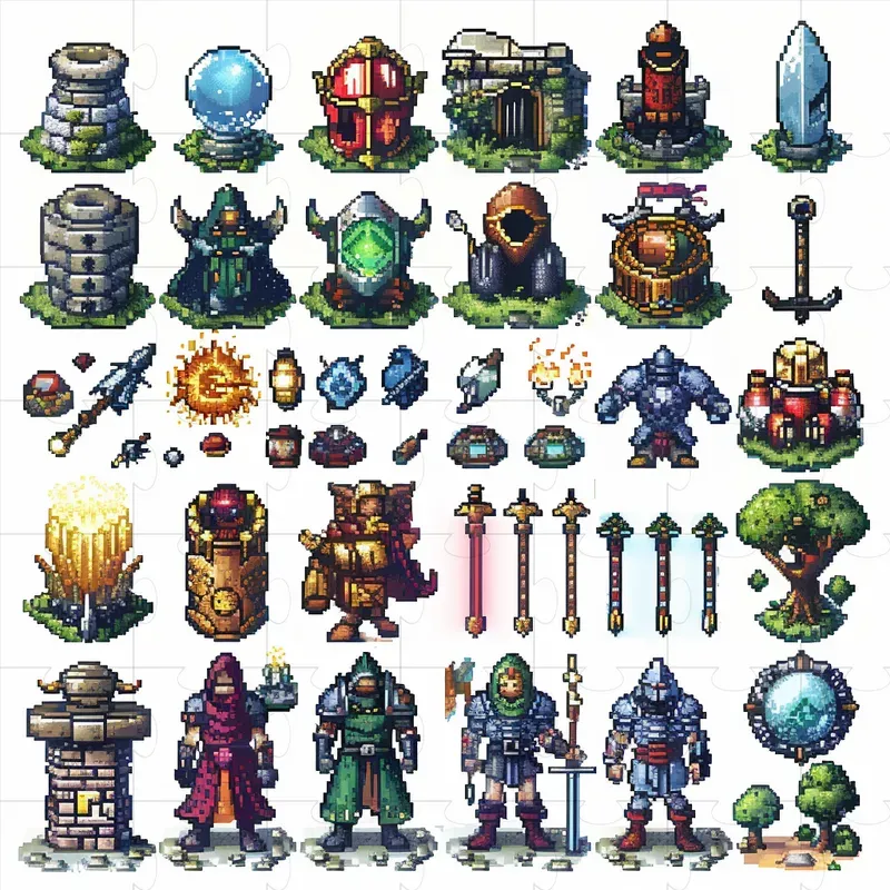 8bit Pixel Art Spritesheets Midjourney Prompt Promptbase 