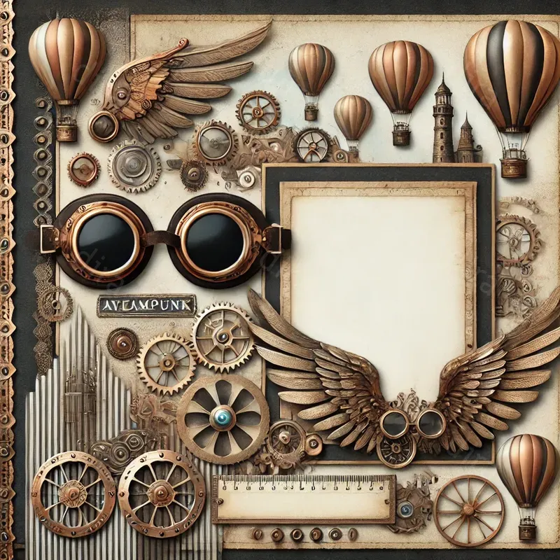 Steampunk Scrapbook Layouts DALL·E Prompt | PromptBase