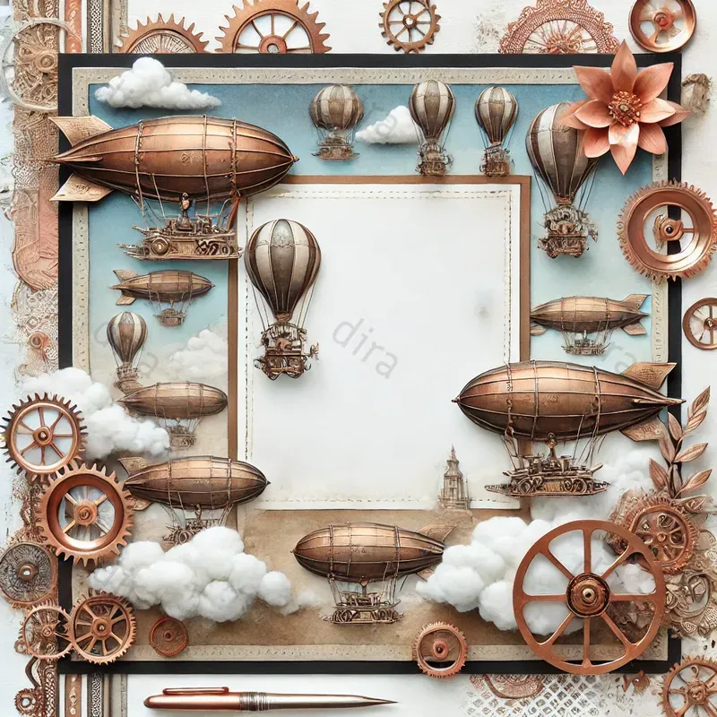 Steampunk Scrapbook Layouts DALL·E Prompt | PromptBase