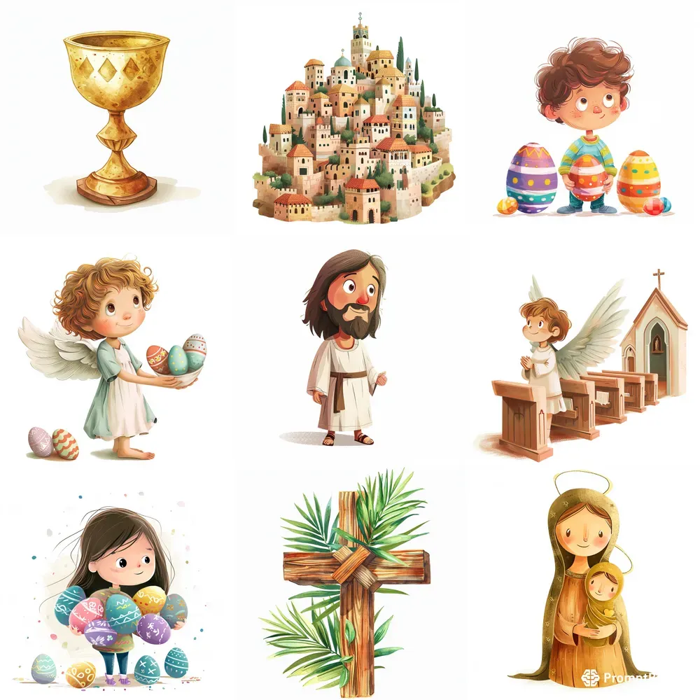 Religious Easter Cliparts Midjourney Prompt | PromptBase