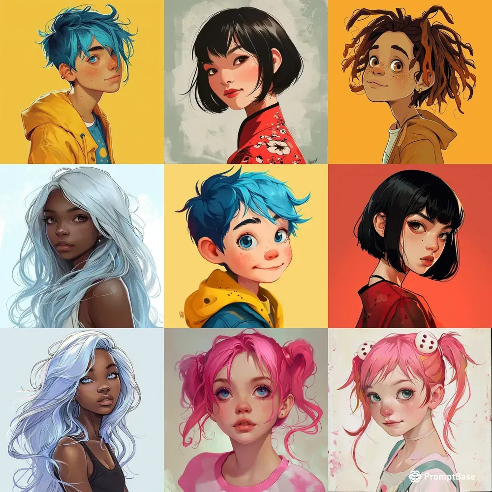 Cute Captivating Kids Persona Portraits Midjourney Prompt | PromptBase