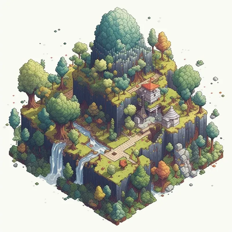 Isometric Pixel Art Locations Midjourney Prompt | PromptBase