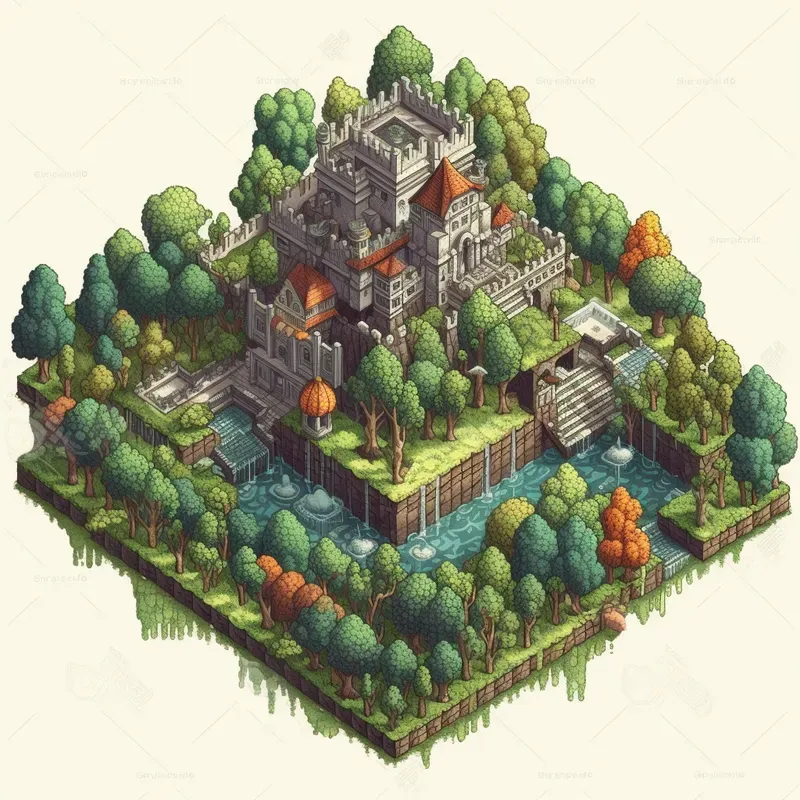 Isometric Pixel Art Locations Midjourney Prompt | PromptBase