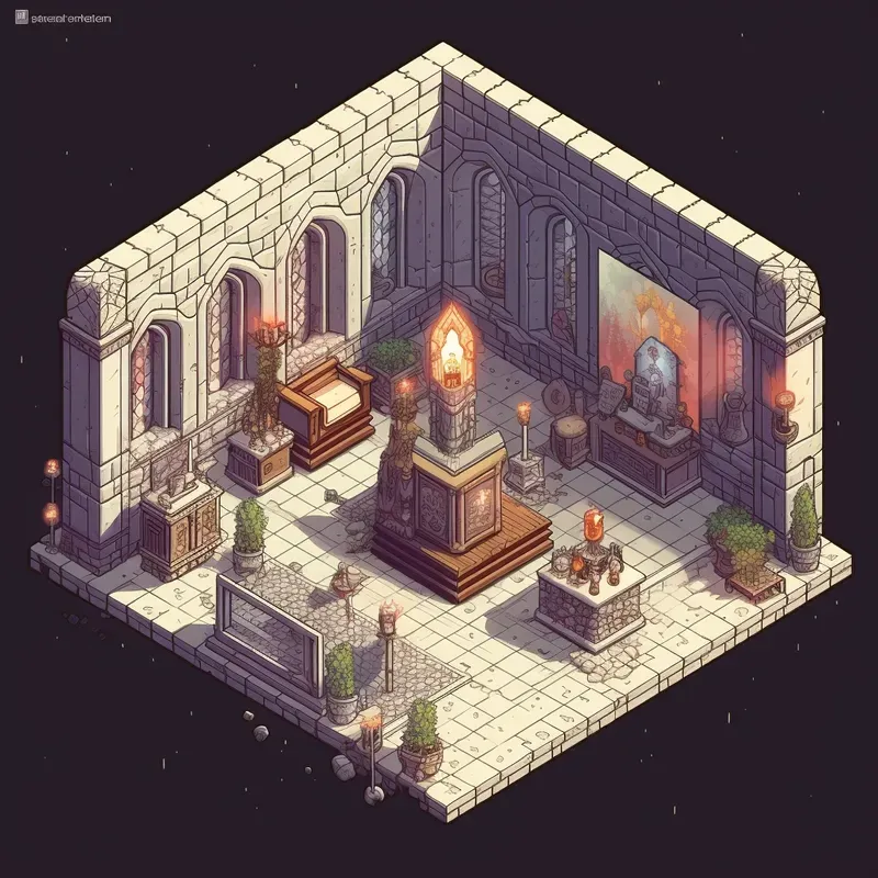 Isometric Pixel Art Locations Midjourney Prompt | PromptBase