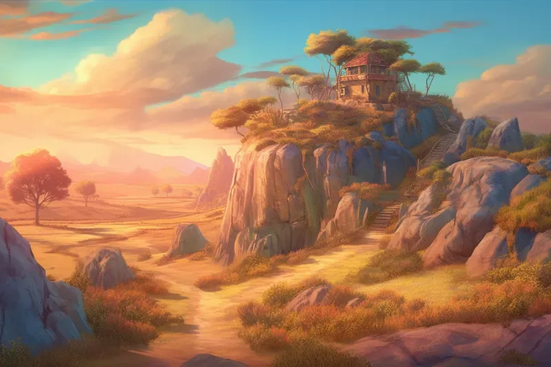 Pixar Style Stunning Landscapes Midjourney Prompt | PromptBase