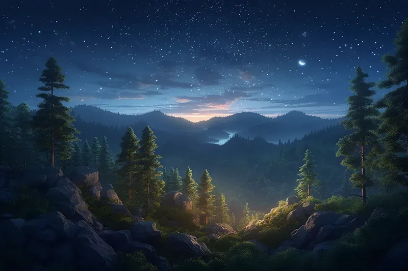 Pixar Style Night Landscapes Midjourney Prompt | PromptBase