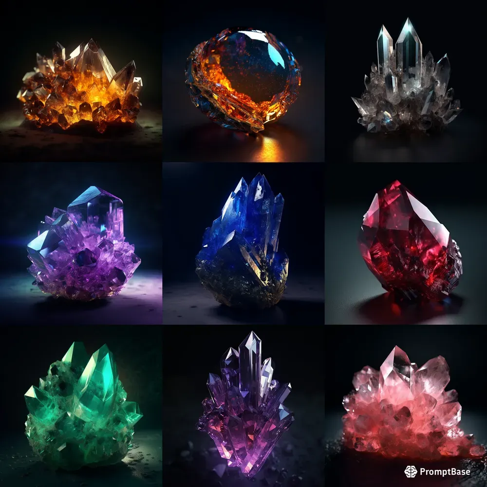 Realistic Crystal Photos Midjourney Prompt | PromptBase
