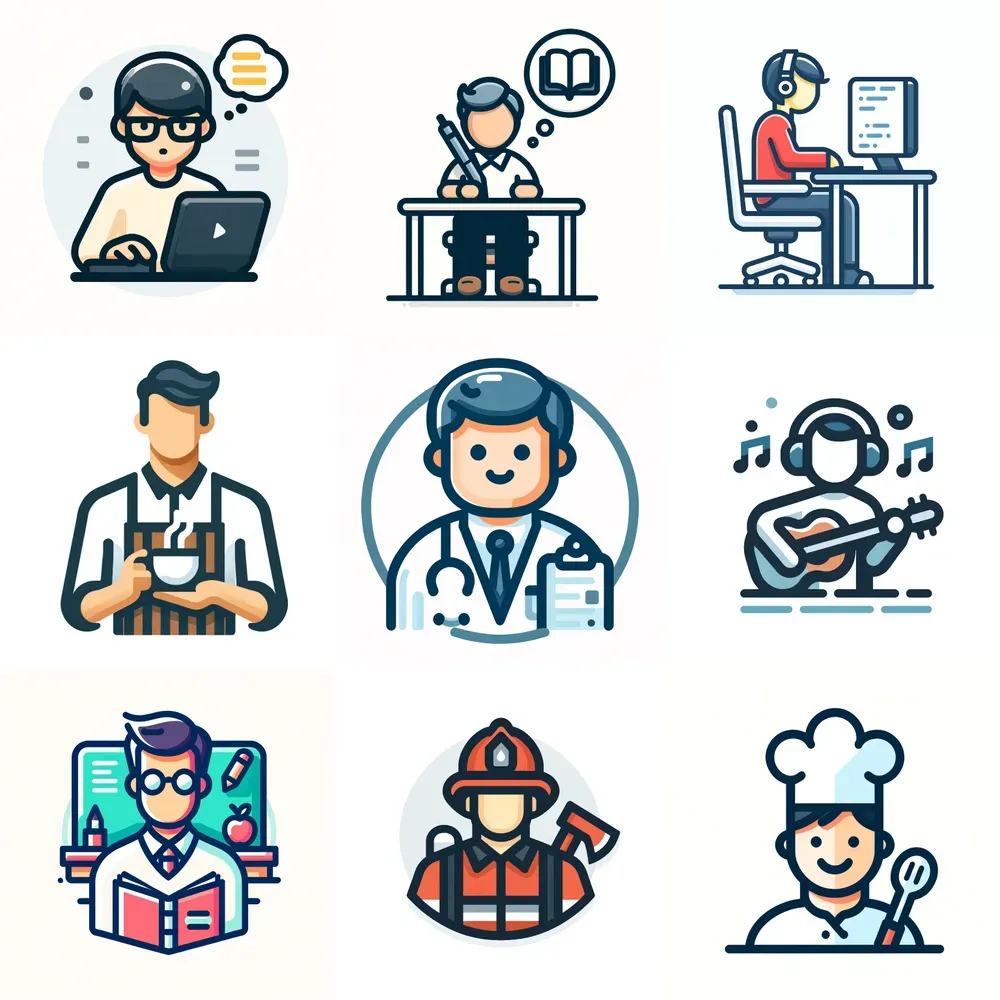 Simple Logo Vector Avatar Portraits DALL·E Prompt | PromptBase