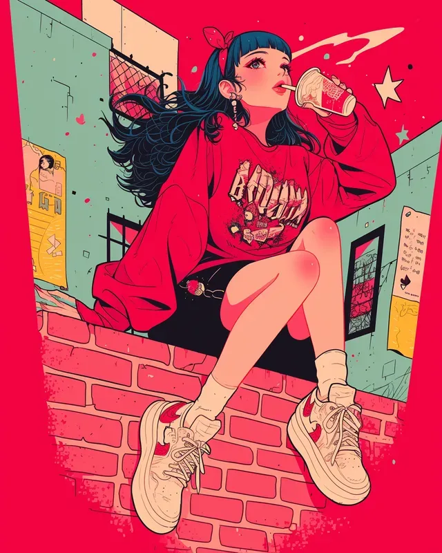 Vibrant Dynamic Manga Style Midjourney Prompt | PromptBase