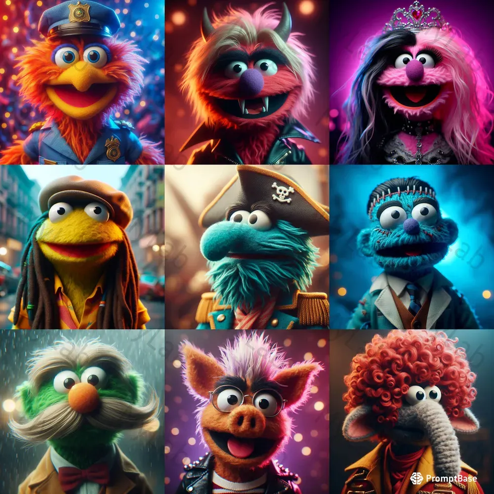 Sesame Street Muppet Character Makers DALL·E Prompt | PromptBase