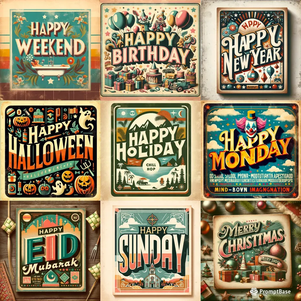 Retro Greeting Cards DALL·E Prompt | PromptBase