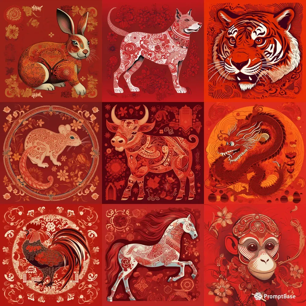 Chinese Zodiac Art Series Midjourney Prompt | PromptBase