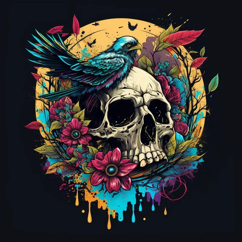 Vibrant Circular T-shirt Designs Midjourney Prompt | PromptBase