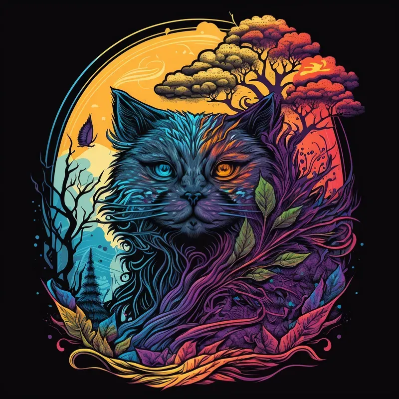 Vibrant Circular T-shirt Designs Midjourney Prompt | PromptBase