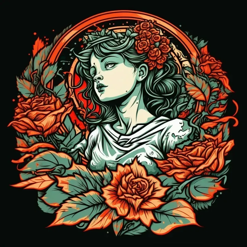 Vibrant Circular T-shirt Designs Midjourney Prompt | PromptBase