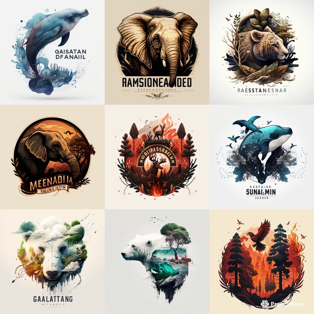 Nature-tech Conservation Logos Midjourney Prompt | PromptBase