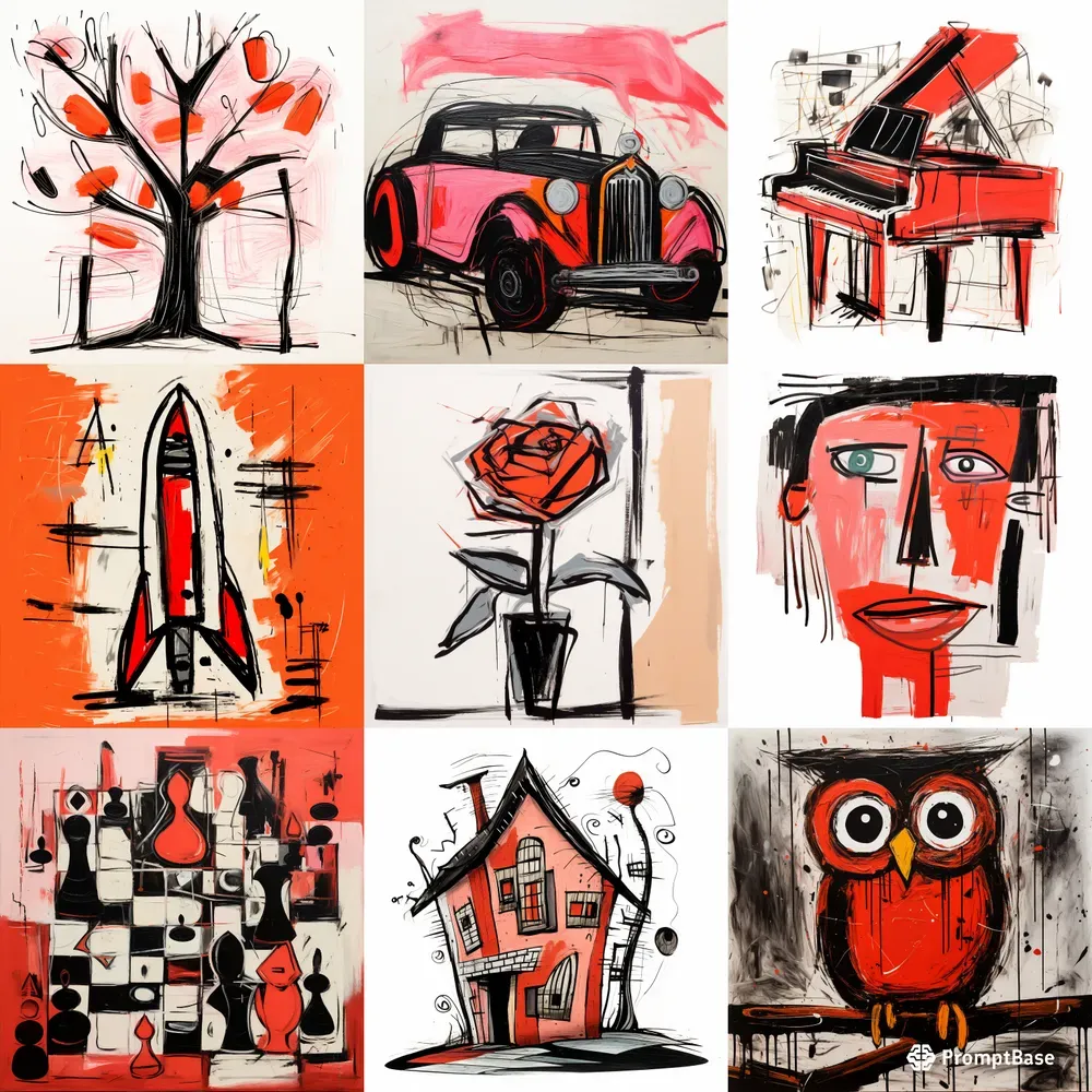 Cartoonish Drawings In Neo Expressionist Midjourney Prompt | PromptBase