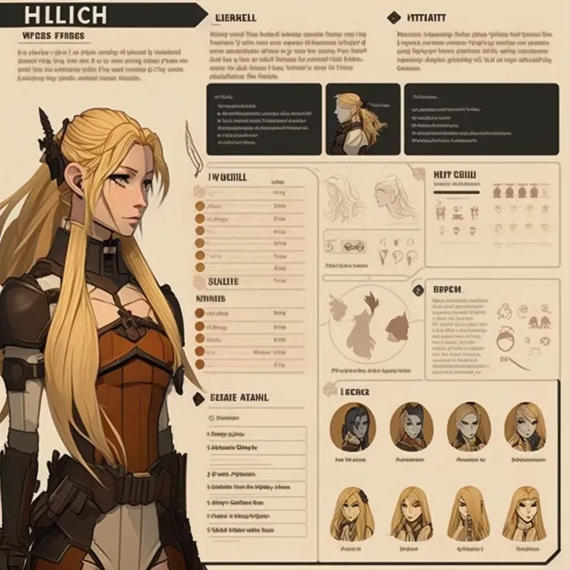 Character Sheet Design Ideas Midjourney Prompt | PromptBase