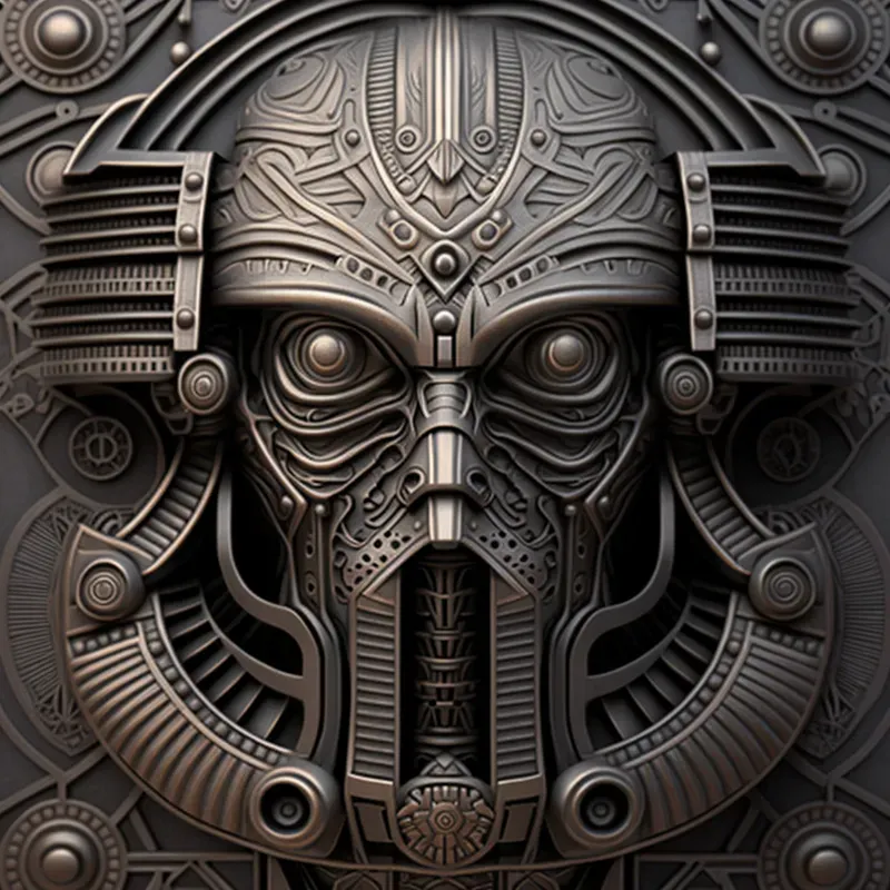 Aztec Metal Faces Midjourney Prompt | PromptBase