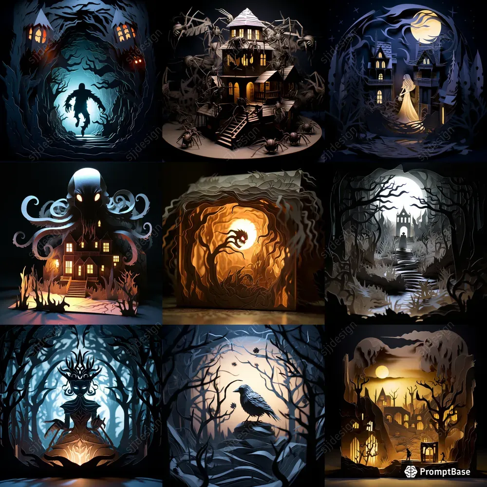 Creepy Haunted Papercrafts Midjourney Prompt | PromptBase