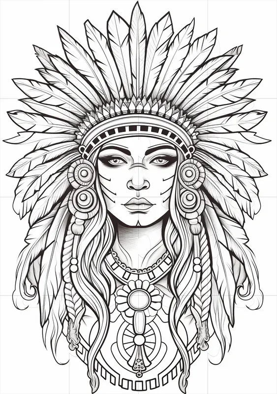 Mandala Coloring Pages Cherokee Indians Midjourney Prompt | PromptBase