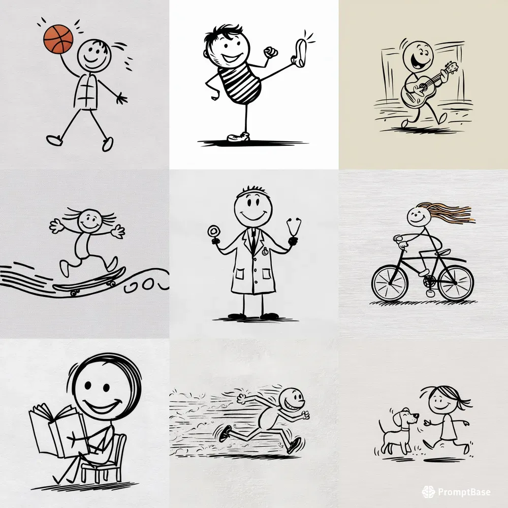 Simple Stick Figure Midjourney Prompt | PromptBase