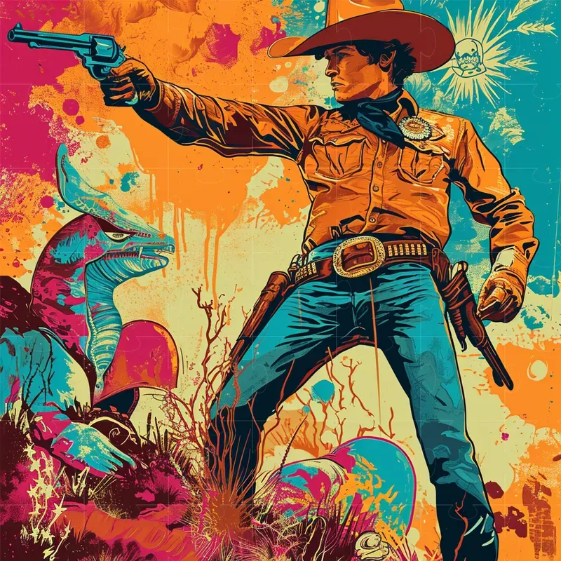 Retro Rodeo Illustrations Midjourney Prompt | PromptBase